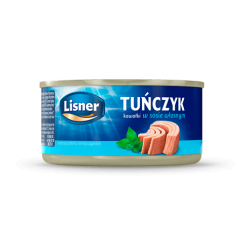 LISNER TUŃCZYK KAWAŁKI W SOSIE WŁASNYM 170G | Sklep Rybny